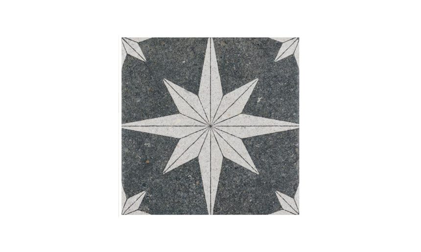 Compass Star Lava Stone Mosaic Tile | Tez Marble