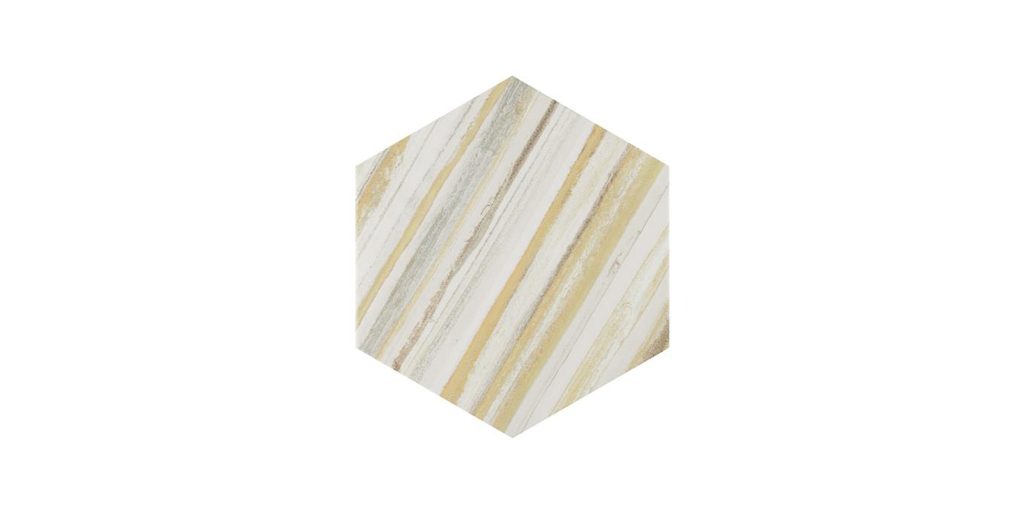 Flow Hex Yellow Mosaic Tile | Tez Marble