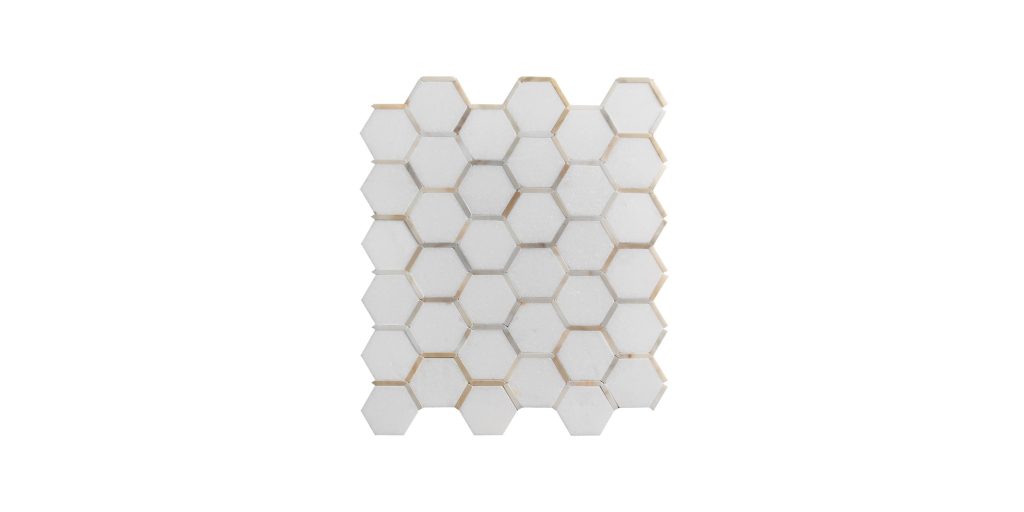 Atlanta Thassos & Calacatta Gold Mosaic Tile | Tez Marble