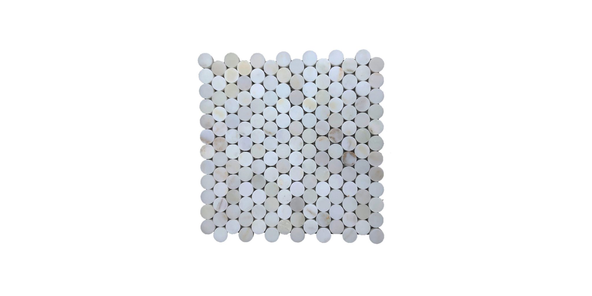 Calacatta Rome Polished Round Circle Mosaic Tile | Tez Marble