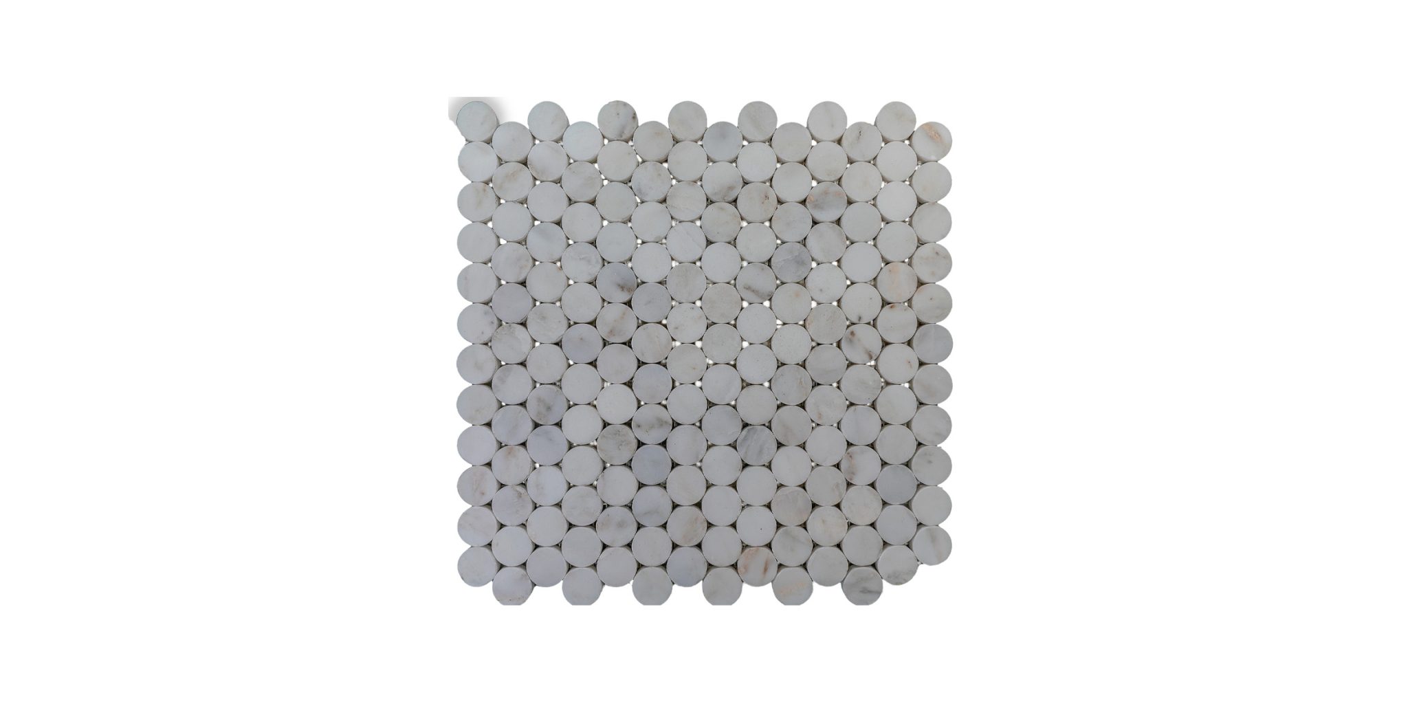 Carrara E Polished Round Circle Mosaic Tile | Tez Marble