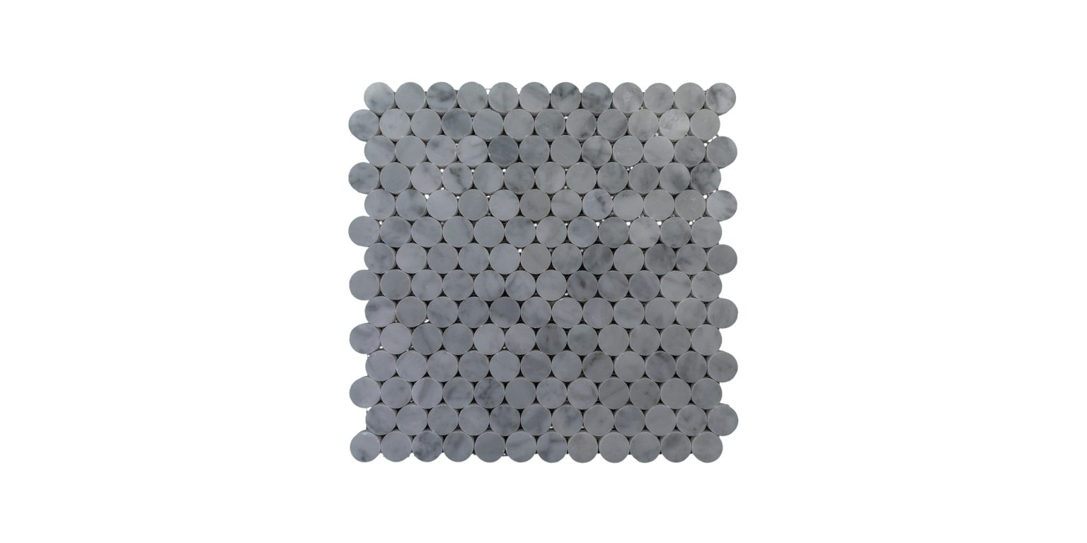 Carrara Polished Round Circle Mosaic Tile | Tez Marble