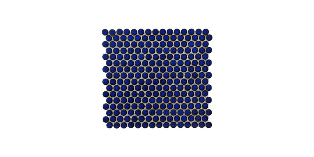 Hudson Penny Round Blue Eye Mosaic Tile | Tez Marble