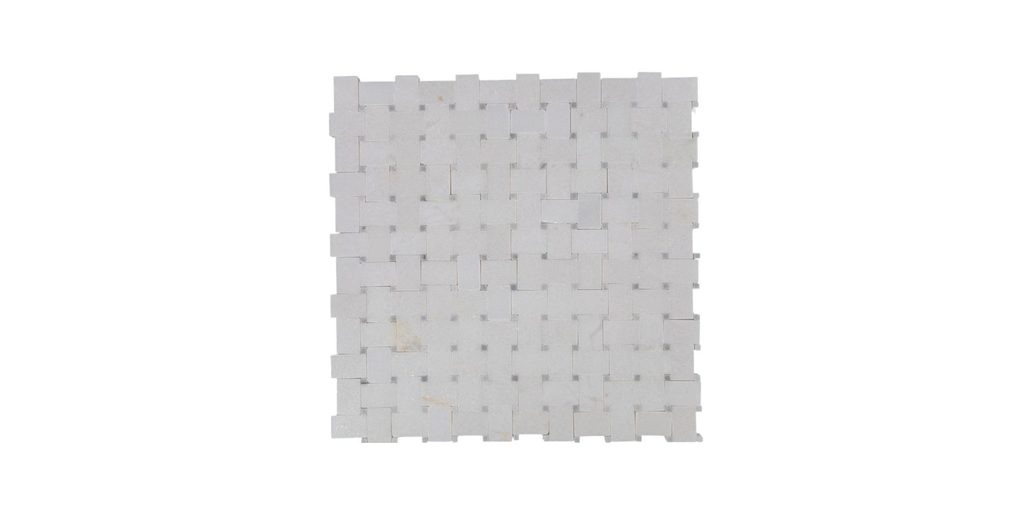 Micro Basketweave White Thassos Mosaic Tile | Tez Marble