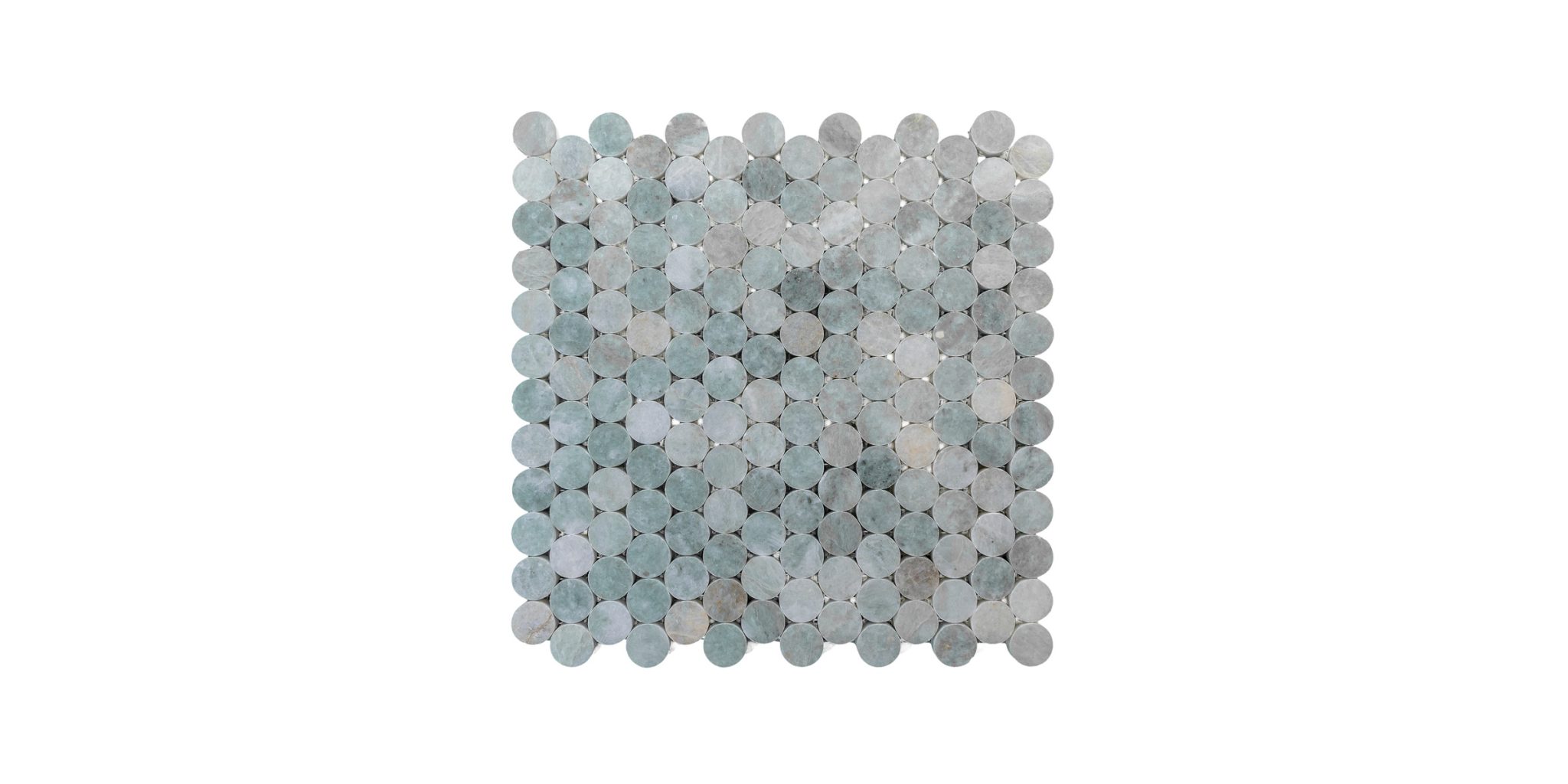 Ming Green Polished Round Circle Mosaic Tile | Tez Marble