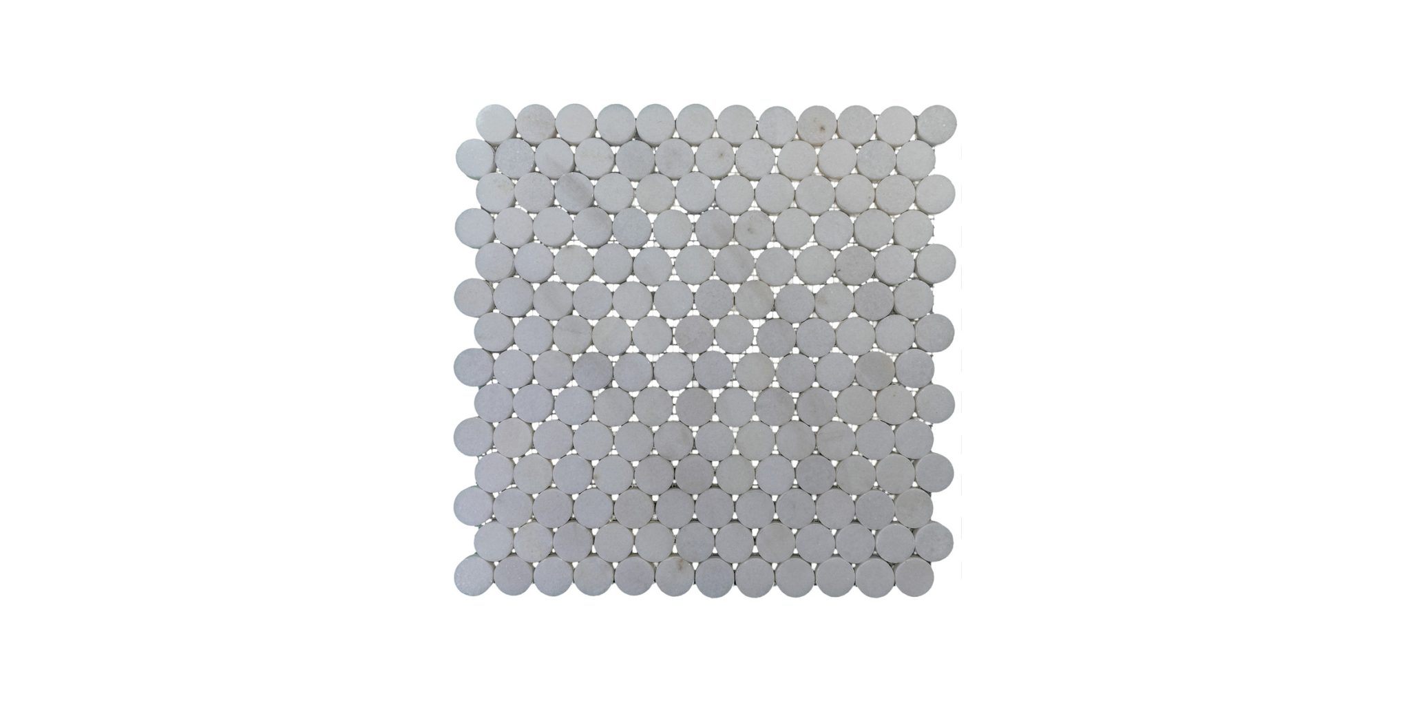 Thassos Polished Round Circle Mosaic Tile | Tez Marble