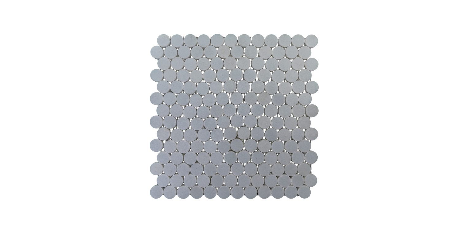 White Marfil Polished Round Circle Mosaic Tile | Tez Marble