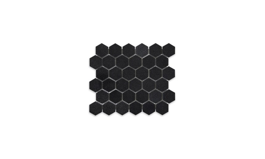 Absolute Black Granite Hexagon 2″ Polished Mosaic Tile | Tez Marble