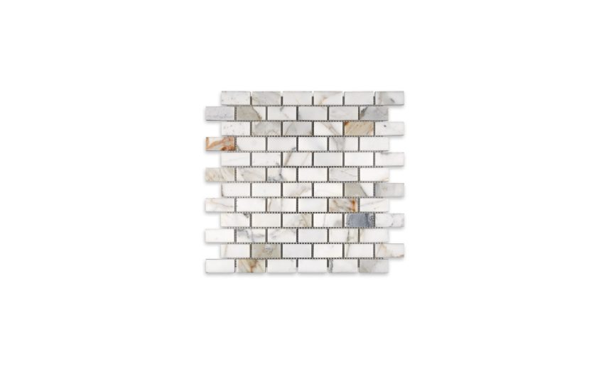 Calacatta Gold Marble Brick 1″ X 2″ Mosaic Tile | Tez Marble
