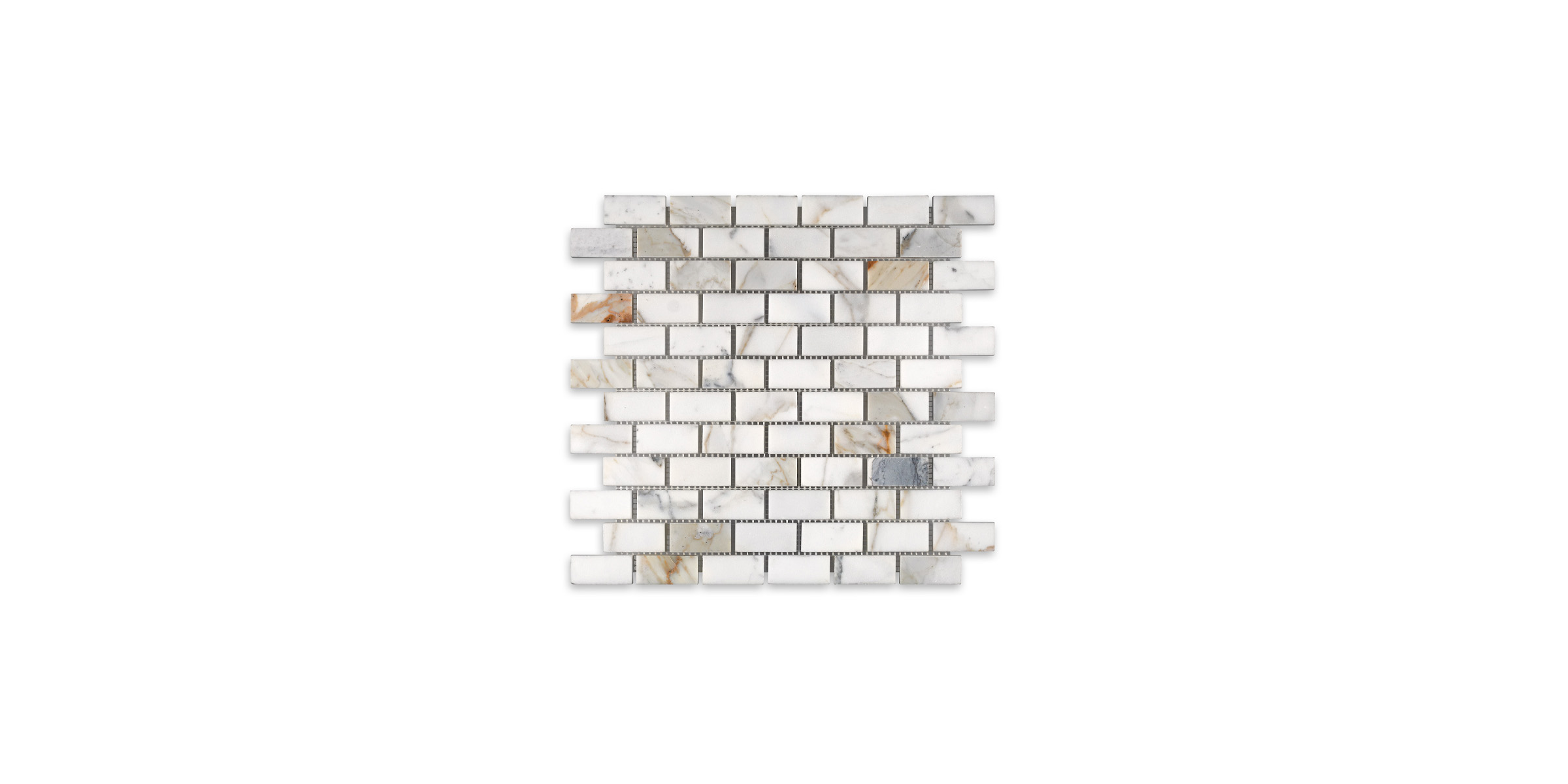 Calacatta Gold Marble Brick 1″ X 2″ Mosaic Tile | Tez Marble
