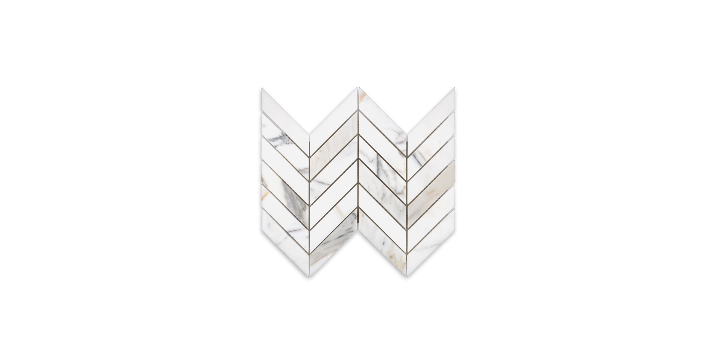 Calacatta Gold Marble Chevron 1″ X 4″ Mosaic Tile | Tez Marble