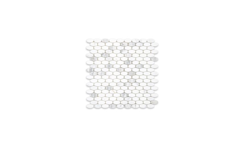 Calacatta Gold Marble Oval Mosaic Tile Tez Marble