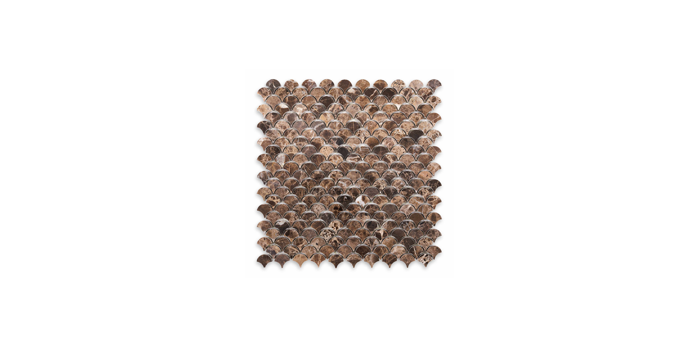 Emperador Dark Marble Fan 1″ Mosaic Tile | Tez Marble