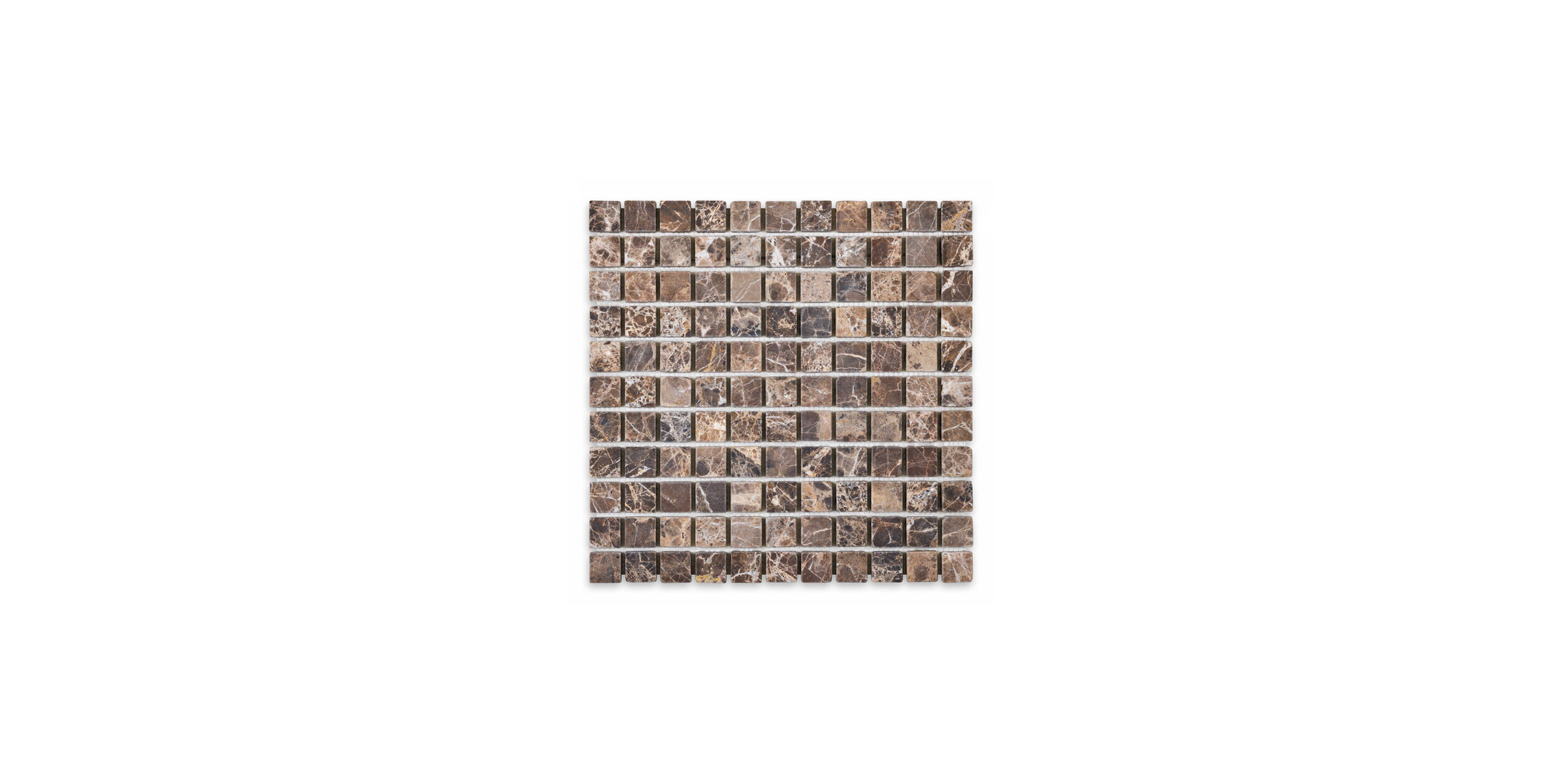 Emperador Dark Marble Square 1″ X 1″ Tumbled Mosaic Tile | Tez Marble