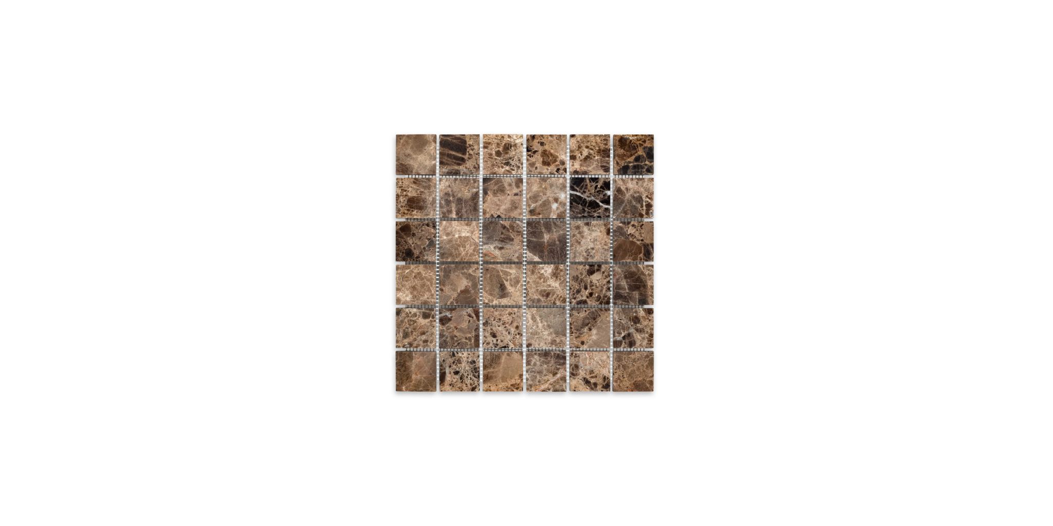 Emperador Dark Marble Square 2″ X 2″ Mosaic Tile | Tez Marble
