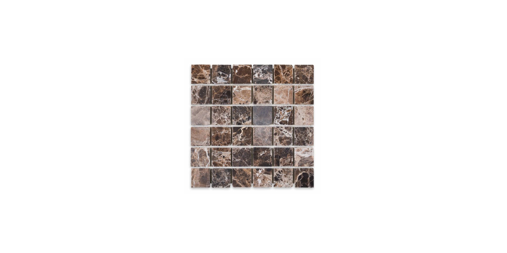 Emperador Dark Marble Square 2″ X 2″ Tumbled Mosaic Tile | Tez Marble