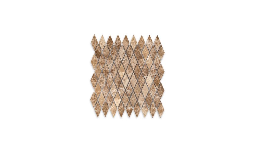 Emperador Light Marble Rhomboid Mosaic Tile | Tez Marble