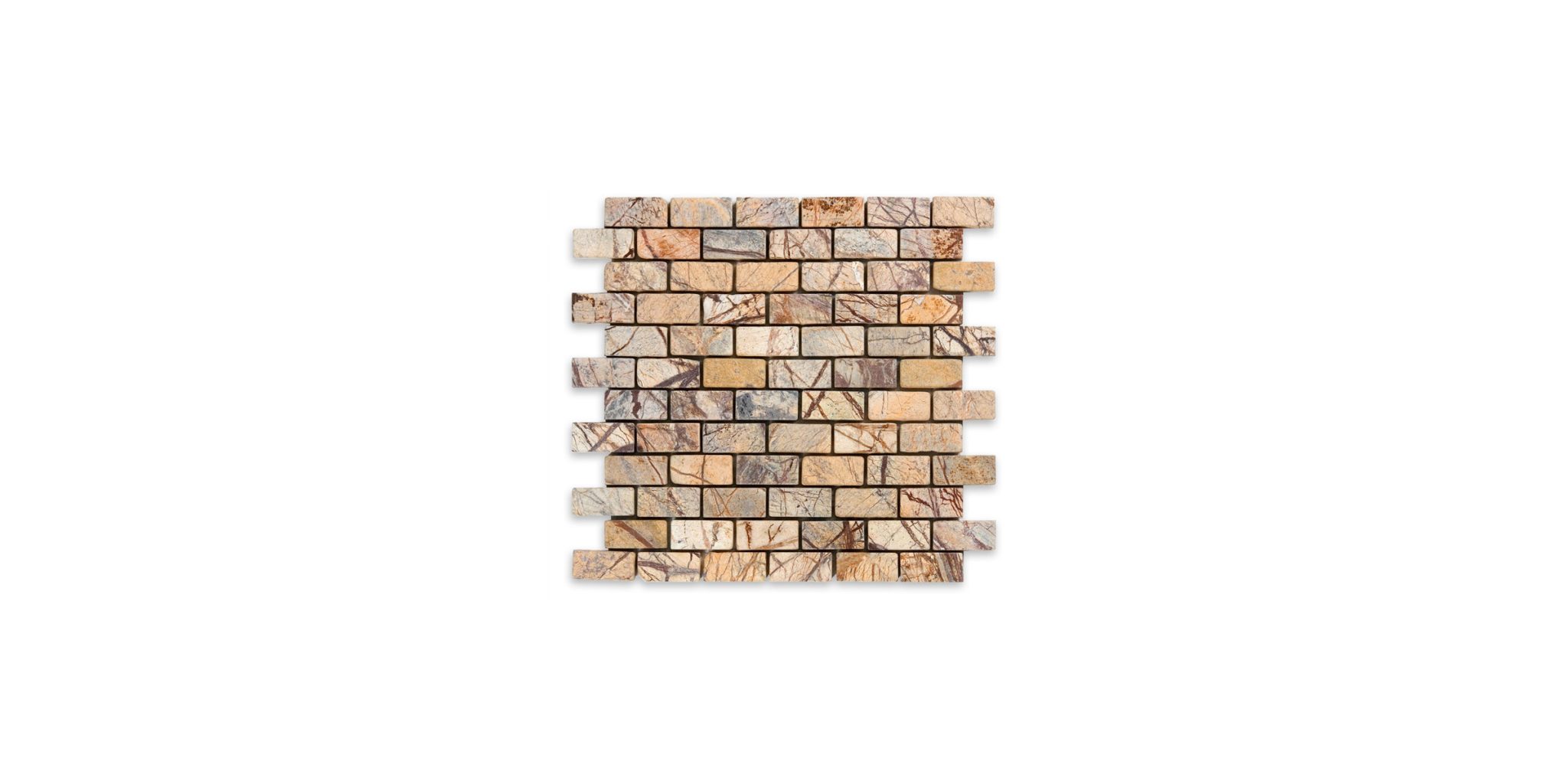 Rain Forest Brown Marble Brick Mosaic Tile | Tez Marble