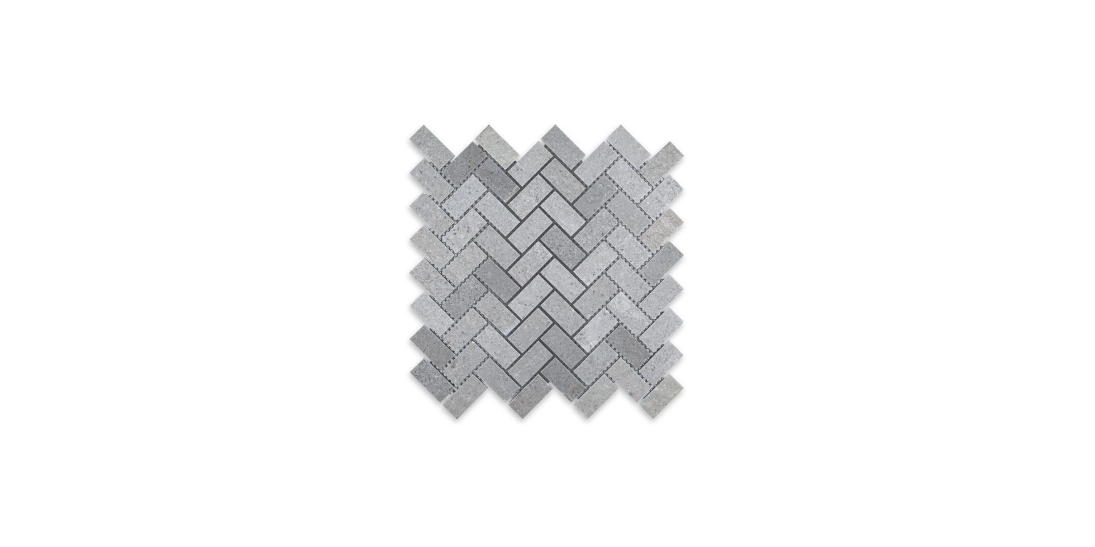 Spanish Grey Marble Herringbone 1″ X 2″ Mosaic Tile | Tez Marble