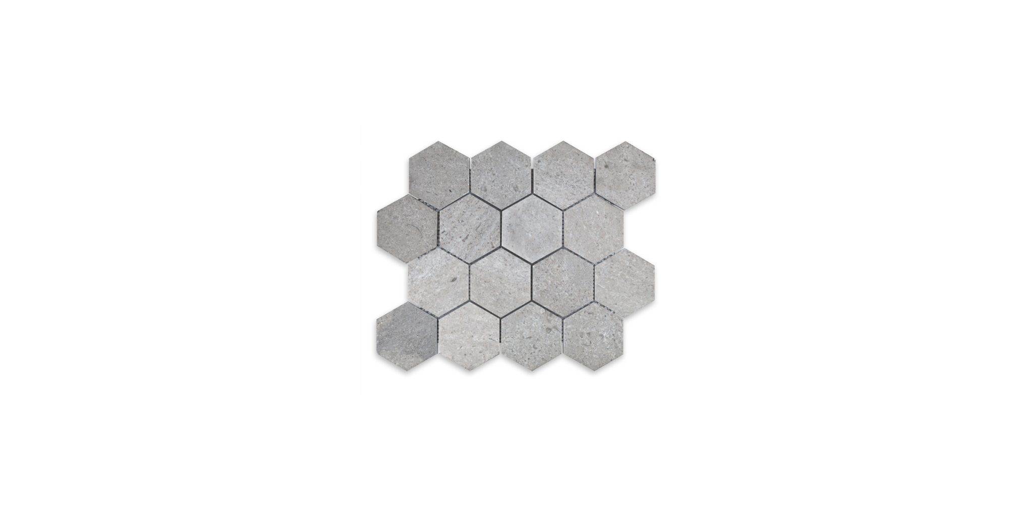 Spanish Grey Marble Hexagon 3″ Mosaic Tile | Tez Marble