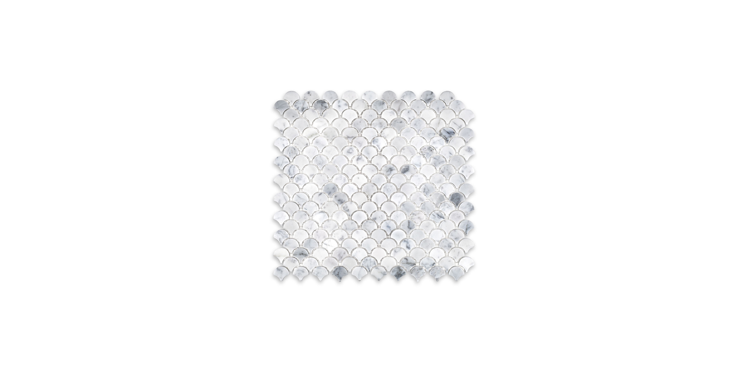 White Carrara Marble Fan 1″ Mosaic Tile | Tez Marble